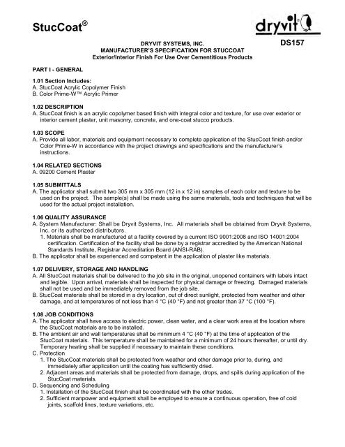 Specifications - PDF - Dryvit