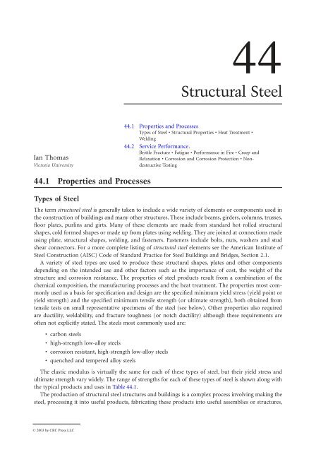 Chapter 44: Structural Steel - Index of