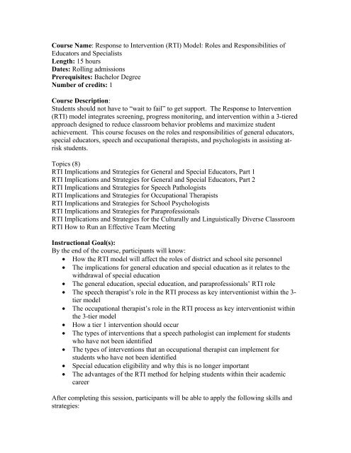 View Syllabus - Knowledge Delivery Systems