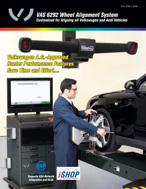 VAS 6292 Wheel Alignment System - Hunter Engineering Company ...