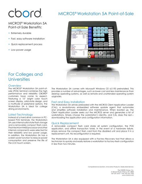 MICROS Workstation 5A POS - CBORD Solutions for Colleges and ...