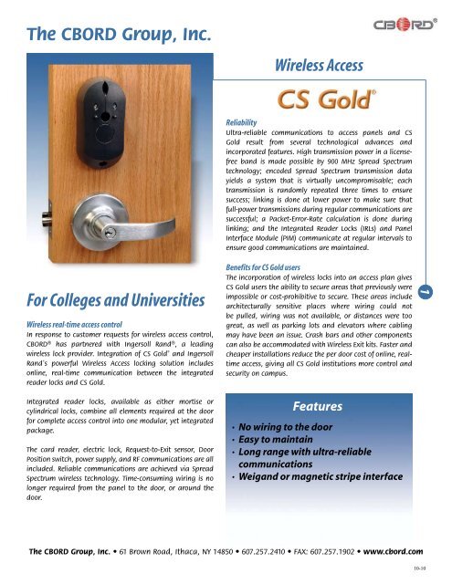 The CBORD Group, Inc. For Colleges and Universities