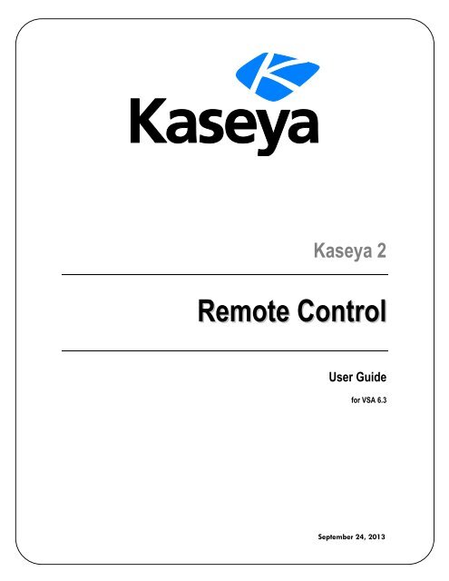 Remote Control - Kaseya Documentation