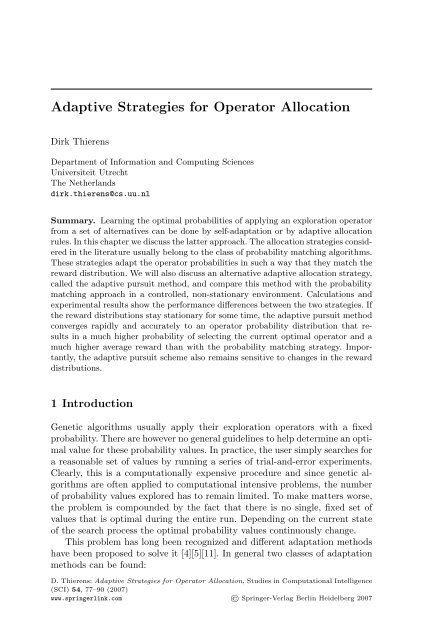 Adaptive Strategies for Operator Allocation