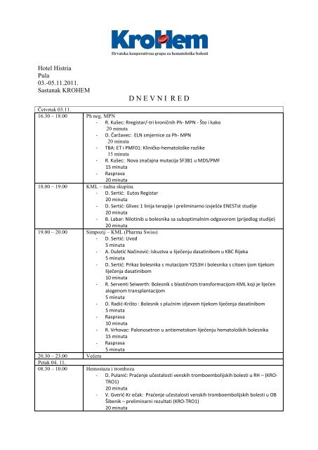 Dnevni red - KroHem