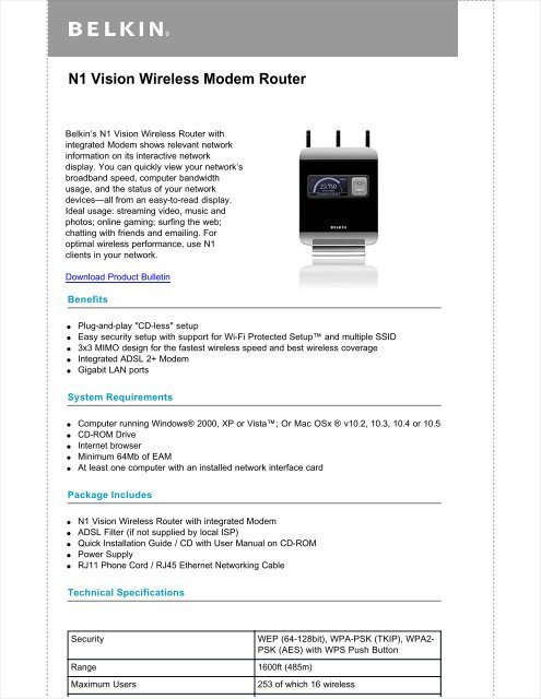 N1 Vision Wireless Modem Router