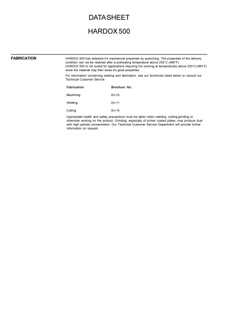 DATA SHEET HARDOX