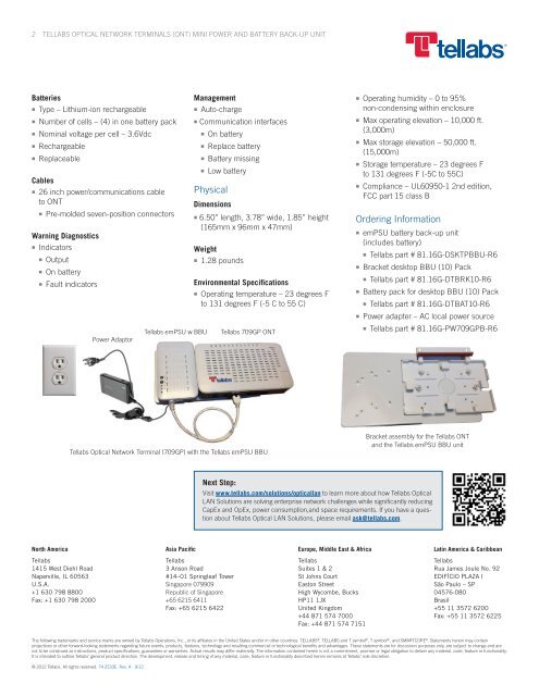 2 TELLABS OPTICAL NETWORK
