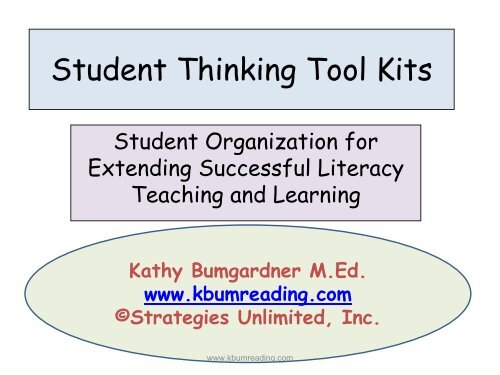 Student Thinking Tool Kits - Kbumreading.com