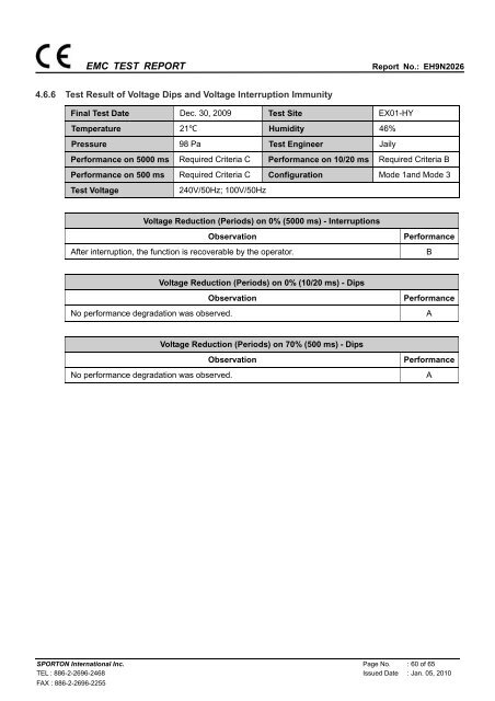 EMC TEST REPORT Report No
