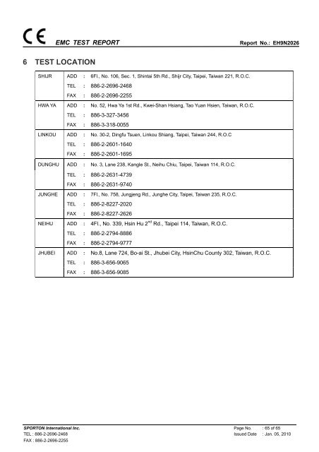 EMC TEST REPORT Report No