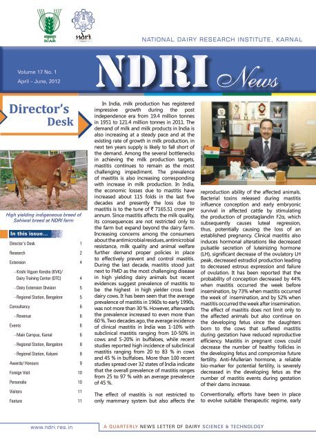 Director's - National Dairy Research Institute