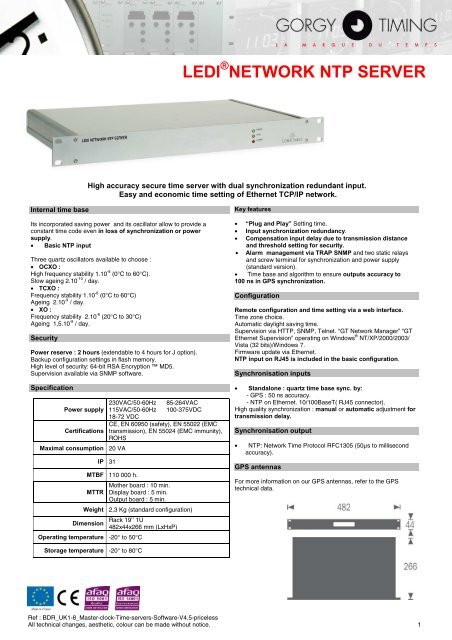 LEDI NETWORK NTP SERVER - Gorgy Timing