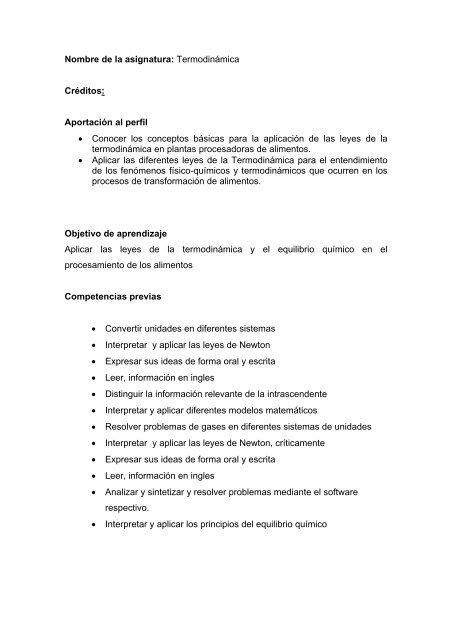 Nombre de la asignatura: TermodinÃ¡mica CrÃ©ditos: AportaciÃ³n al ...