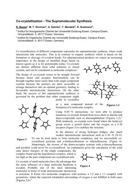 Co-crystallization - The Supramolecular Synthesis