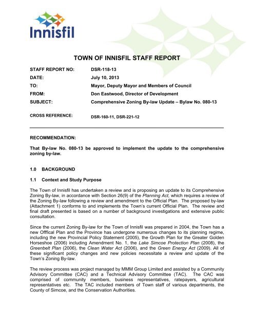 Item D.11 Comprehensive Zoning By-law Update ... - Town of Innisfil