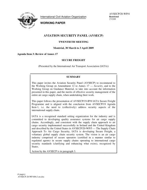 aviation security panel (avsecp) - Airports Council International
