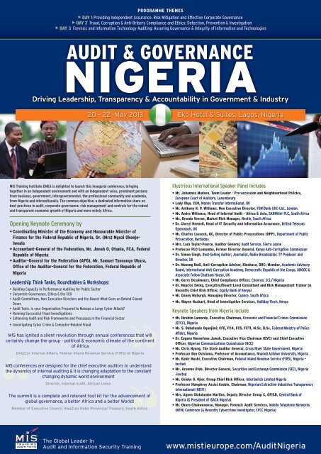 AUDIT & GOVERNANCE - MIS Training