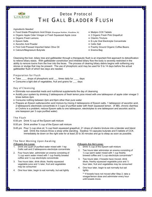 THE GALL BLADDER FLUSH