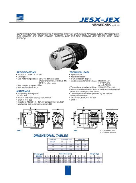 jesx-jex self priming pumps - inducom