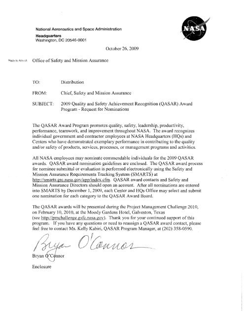 Nasa Reply Letter