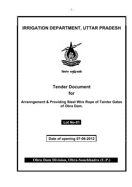 IRRIGATION DEPARTMENT, UTTAR PRADESH Tender Document for