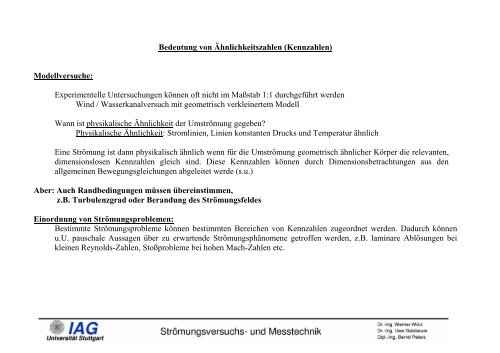 Reynolds-Zahl - IAG