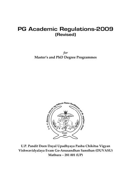 PG Regulation - Mathura University