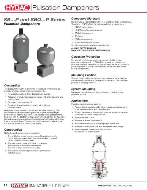 Pulsation Dampeners - HYDAC USA