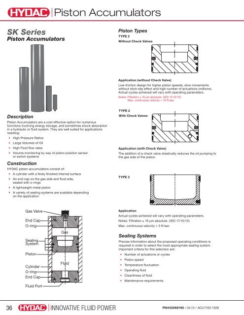 Piston Accumulators - HYDAC USA