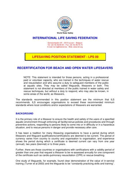 LPS-09 Recertification.pdf - International Life Saving Federation