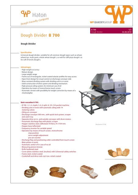 Dough Divider B 700 - WP Haton