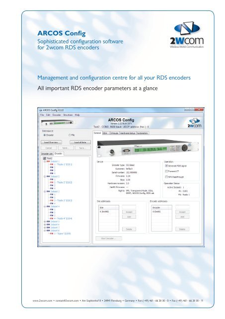 Operation Software: ARCOS Config - 2wcom