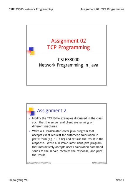 Assignment 02 TCP Programming