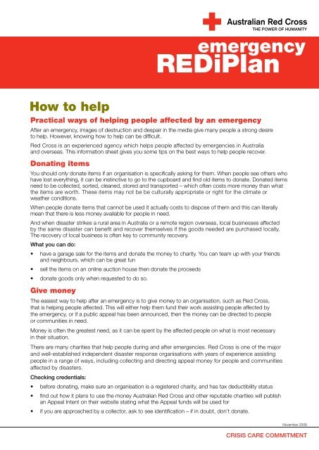 fact sheet - Australian Red Cross