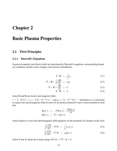 Chapter 2 Basic Plasma Properties