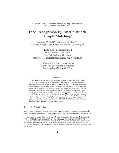 Face Recognition By Elastic Bunch Graph Matching Fias