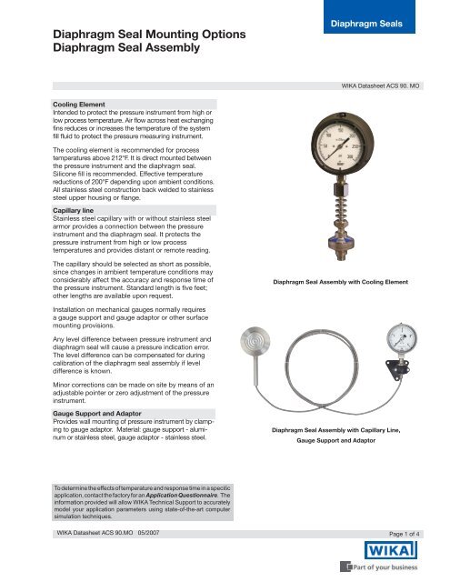 Data sheet Capillary Line (PDF, 163 kB) - WIKA