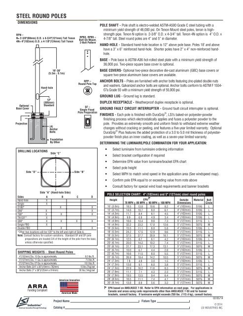 Steel Round Poles - LSI Industries Inc.