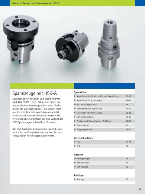 Spannzeuge mit HSK-A