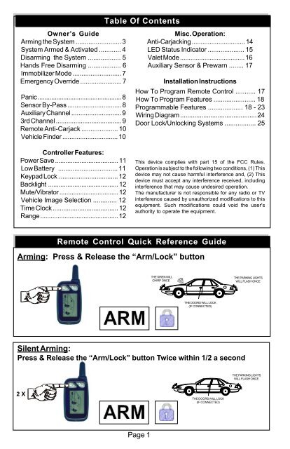 550i6 Manual - car alarm