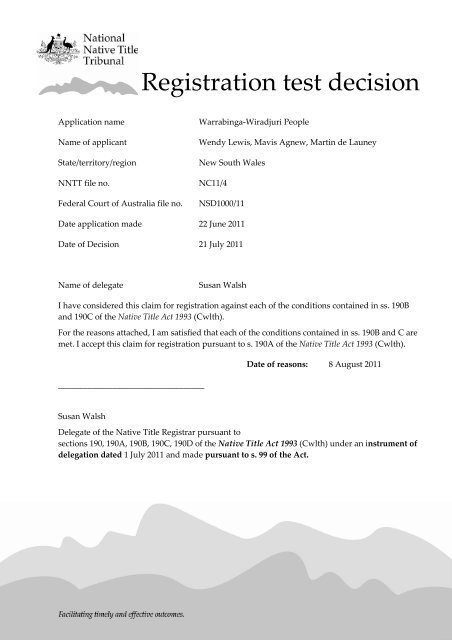 NC11/4-1 - National Native Title Tribunal