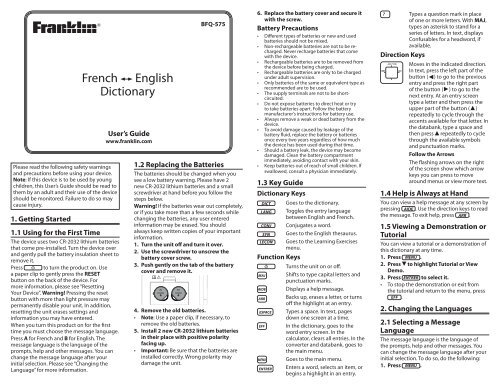 French English Dictionary - Franklin Electronic Publishers