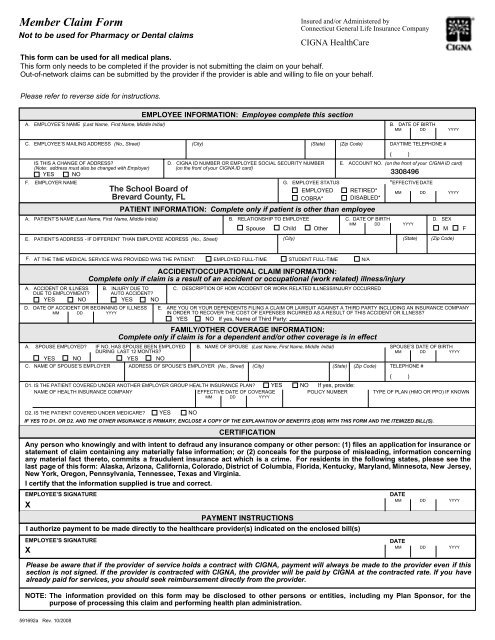 Reimbursement Claim Form