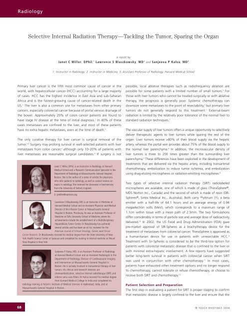 Selective Internal Radiation Therapyâ Tackling ... - Touch Oncology