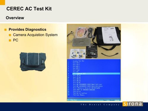 CEREC AC Test Kit PC testing (cont.) - Sirona Support