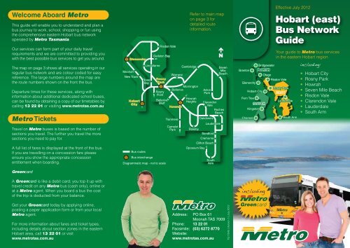 Hobart (east) Bus Network Guide - Metro Tasmania