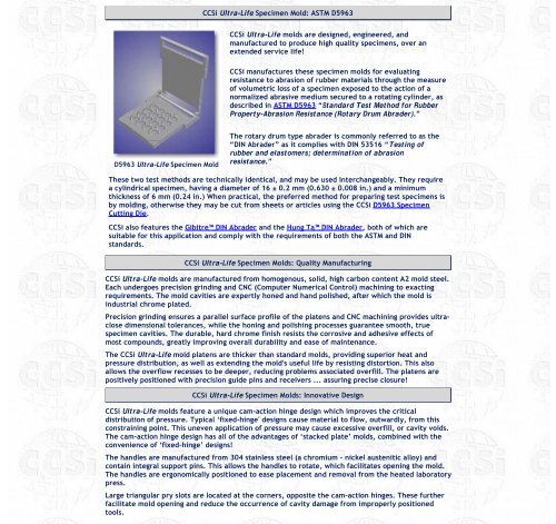 ASTM D5963 Specimen Molds - Corporate Consulting, Service ...