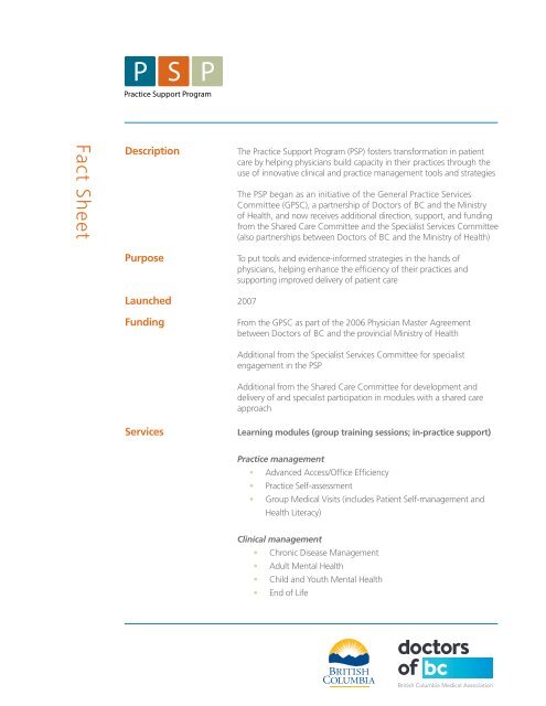 PSP Fact Sheet (PDF) - GPSC