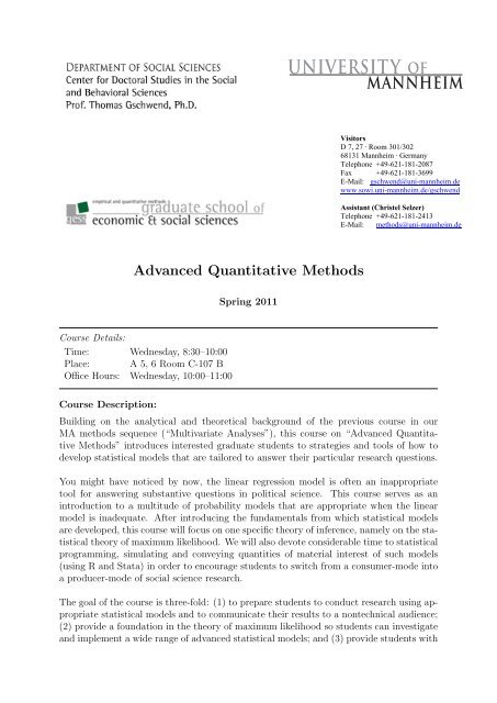 Advanced Quantitative Methods